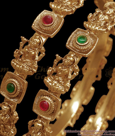 Premium Nagas Collections Antique Bangles | Temple Jewery