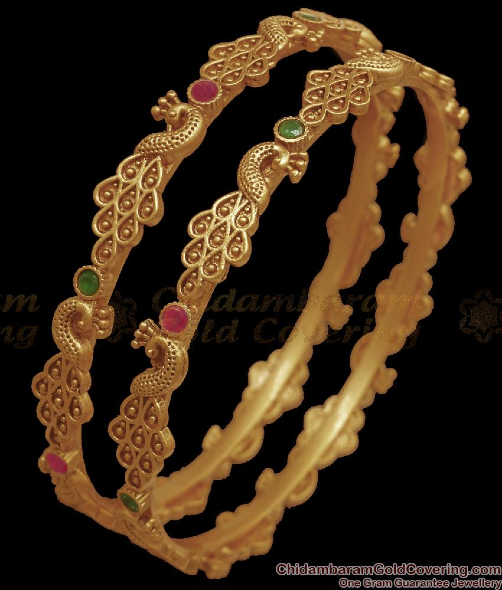 BR2278-2.8 Size Full Matt Pattern Peacock Design Antique Bangles Shop ...