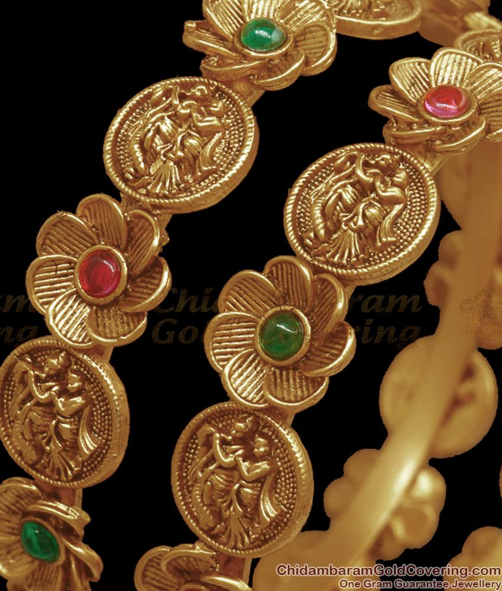 BR2279-2.4 Size Premium Antique Nagas Bangle Radhe Krishna Design ...