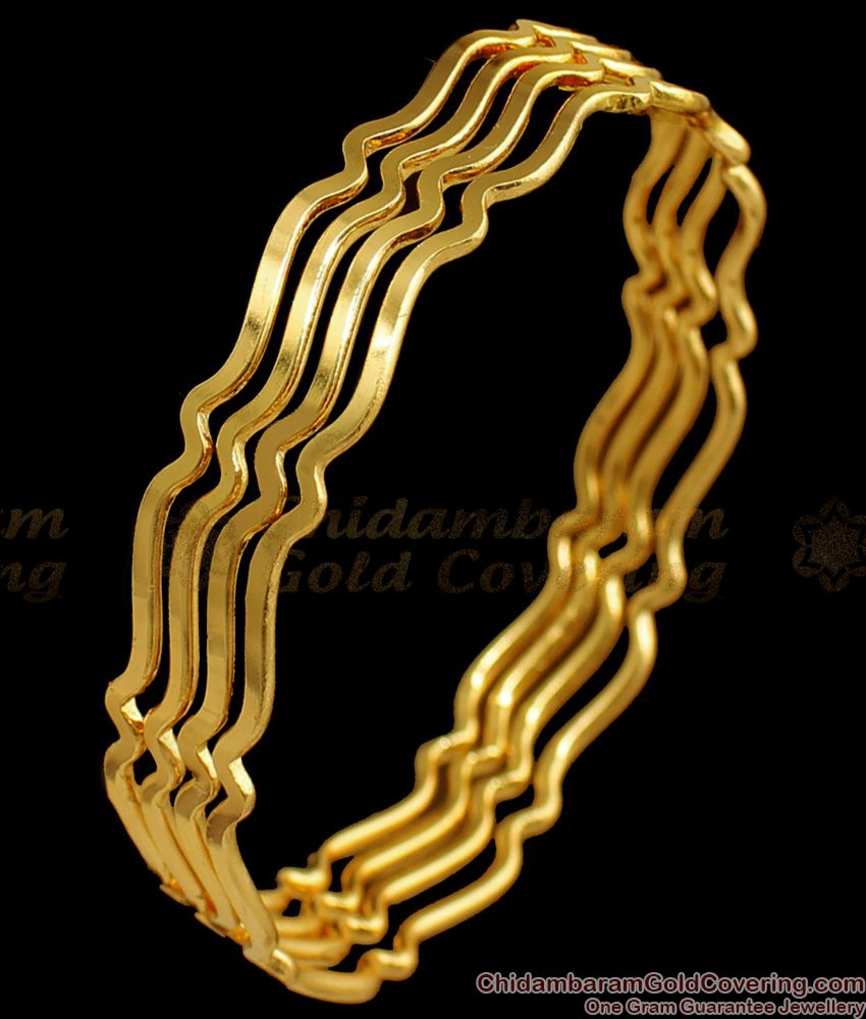 BR1555-2.10 New Model Gold Covering Bangles Curve Design For Women ...