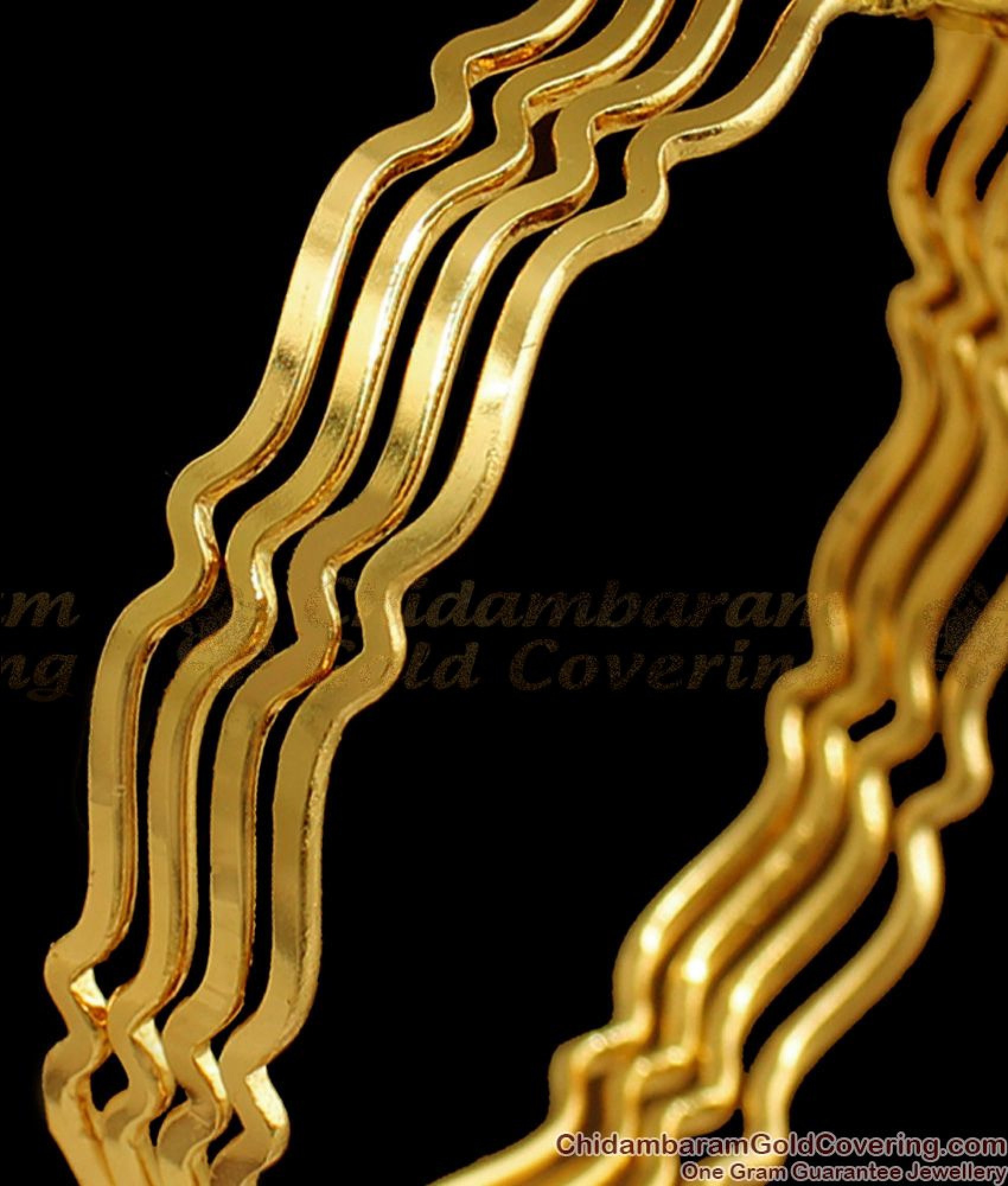 BR1555-2.10 New Model Gold Covering Bangles Curve Design For Women ...