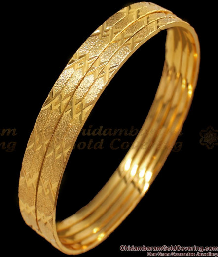BR1008-2.6 Size Thin Gold Inspired Daily Use Traditional Bangles