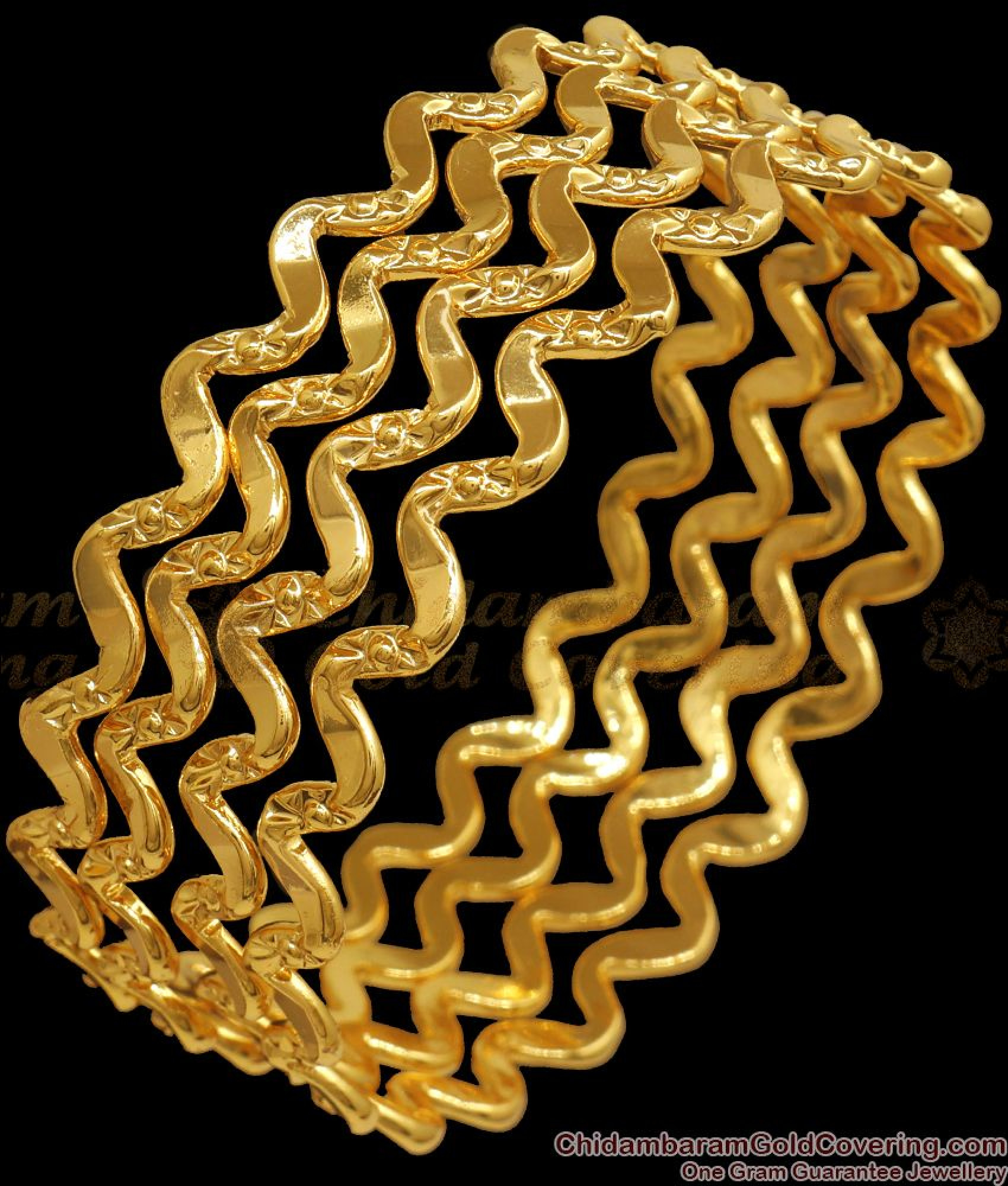BR021-2.6 Size Traditional South Indian Gold Plated Bangle Neli Design