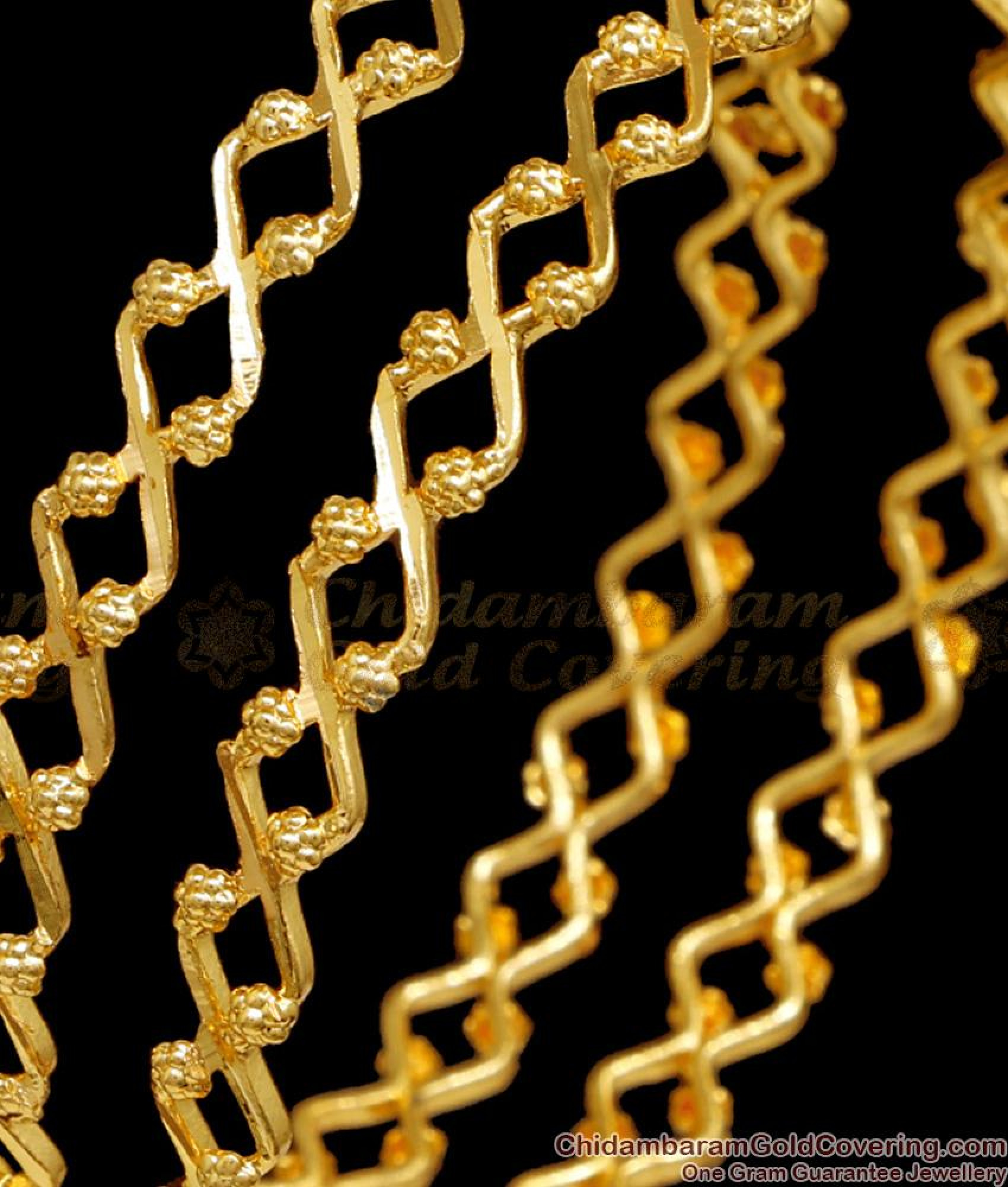 BR093-2.10 Size Traditional South Indian Gold Plated Thin Neli Bangle ...