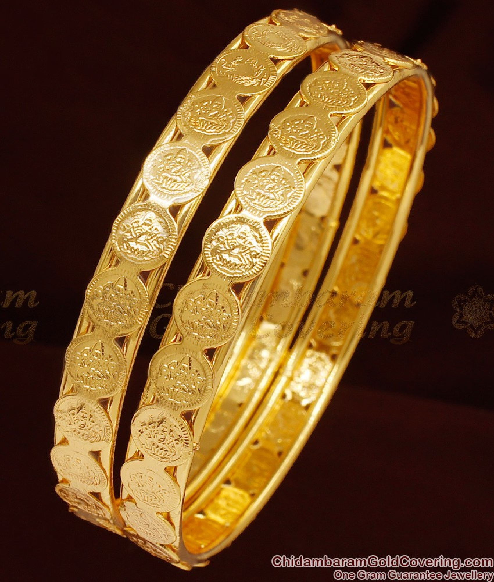 BR1029-2.4 Size Small Lakshmi Coin Design Bangles Collection Daily Use