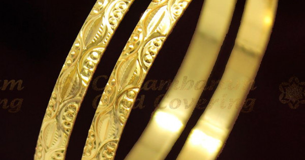 BR1048-2.8 Simple Plain Gold Bangle Designs For Daily Use Buy Online