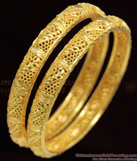 BR1025-2.4 Size Net Type Broad Flower Design Bangles For Women