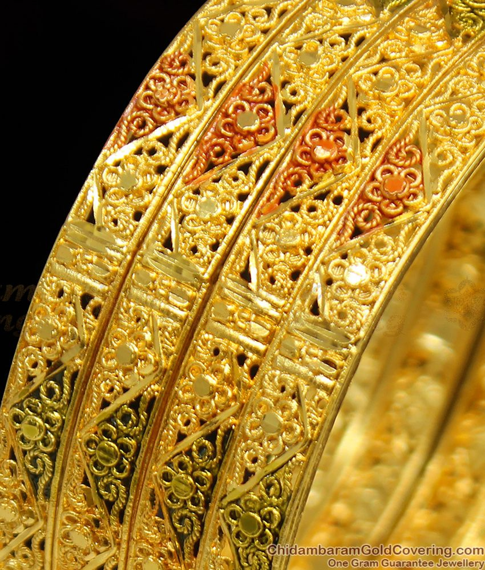 BR1110-2.10 Real Gold Forming Enamel Bridal Bangles For Marriage