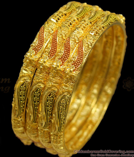 BR1536-2.6 New Arrival Real Gold Bangle Designs For Bridal Wear