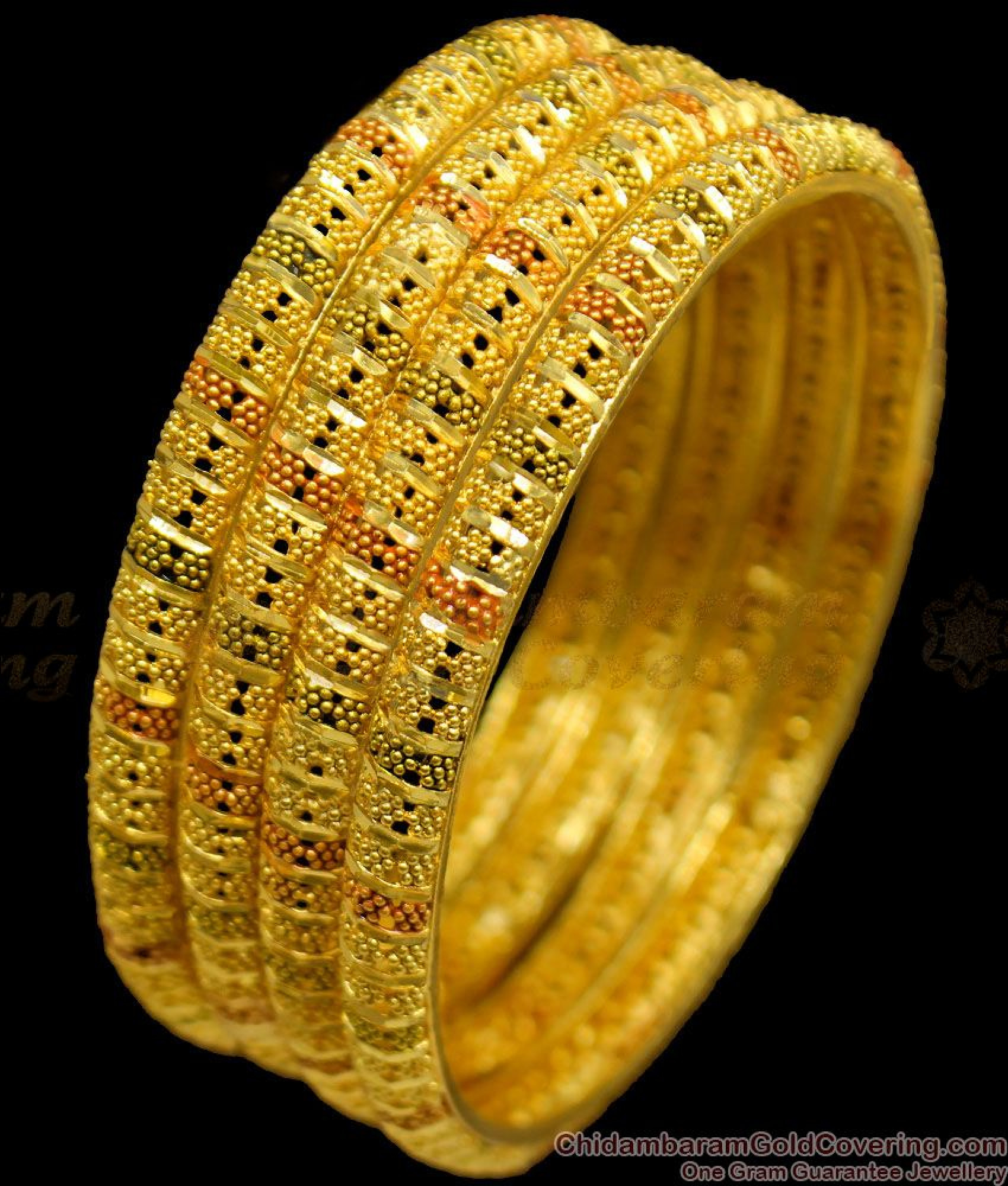 BR1154-2.8 Spiral Type Real Gold Forming Design Enamel Bridal Bangles ...