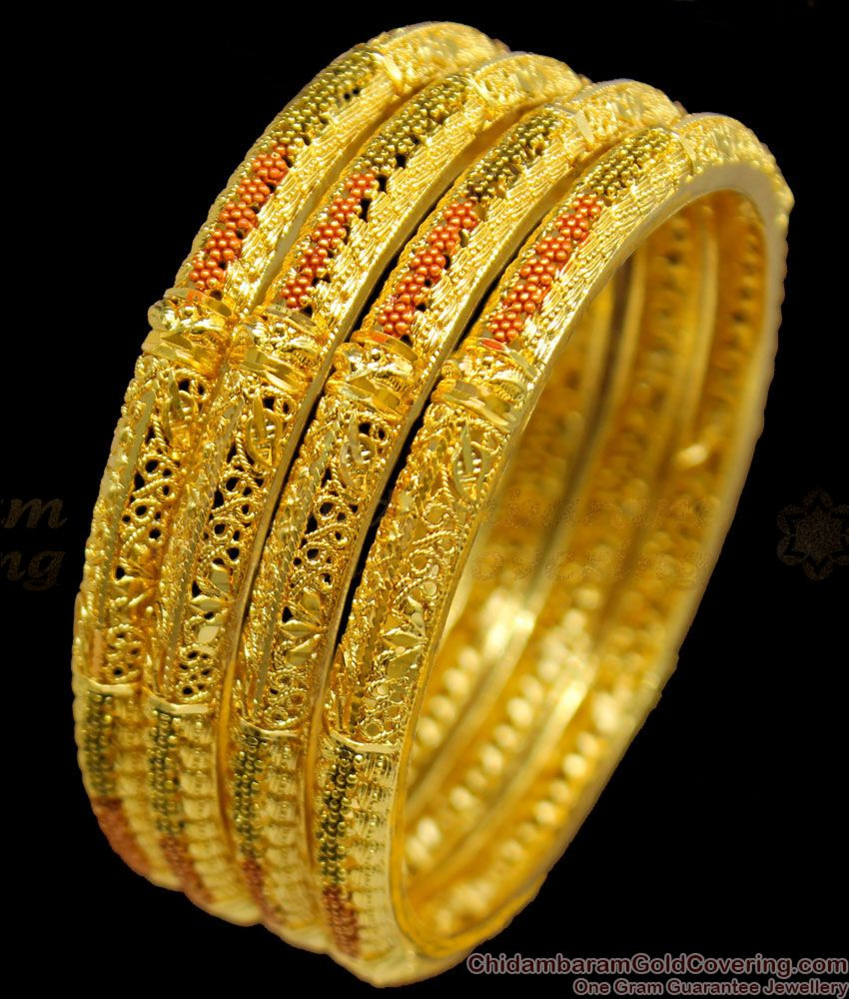 BR1156-2.4 Tremendous Gold Forming Enamel Model Bangles For Ladies