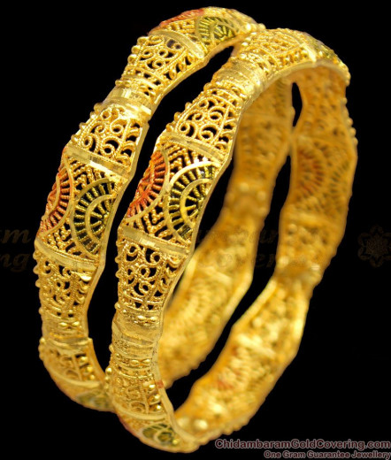 BR1536-2.6 New Arrival Real Gold Bangle Designs For Bridal Wear