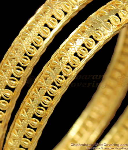 BR1195-2.8 Nice Ribbon Gold Pattern Trendy Design Bangles Festive Model