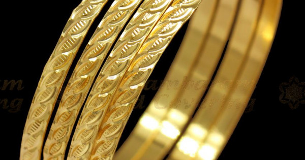 BR1200-2.8 Thin South Indian Model Gold Covering Bangles For Womens ...