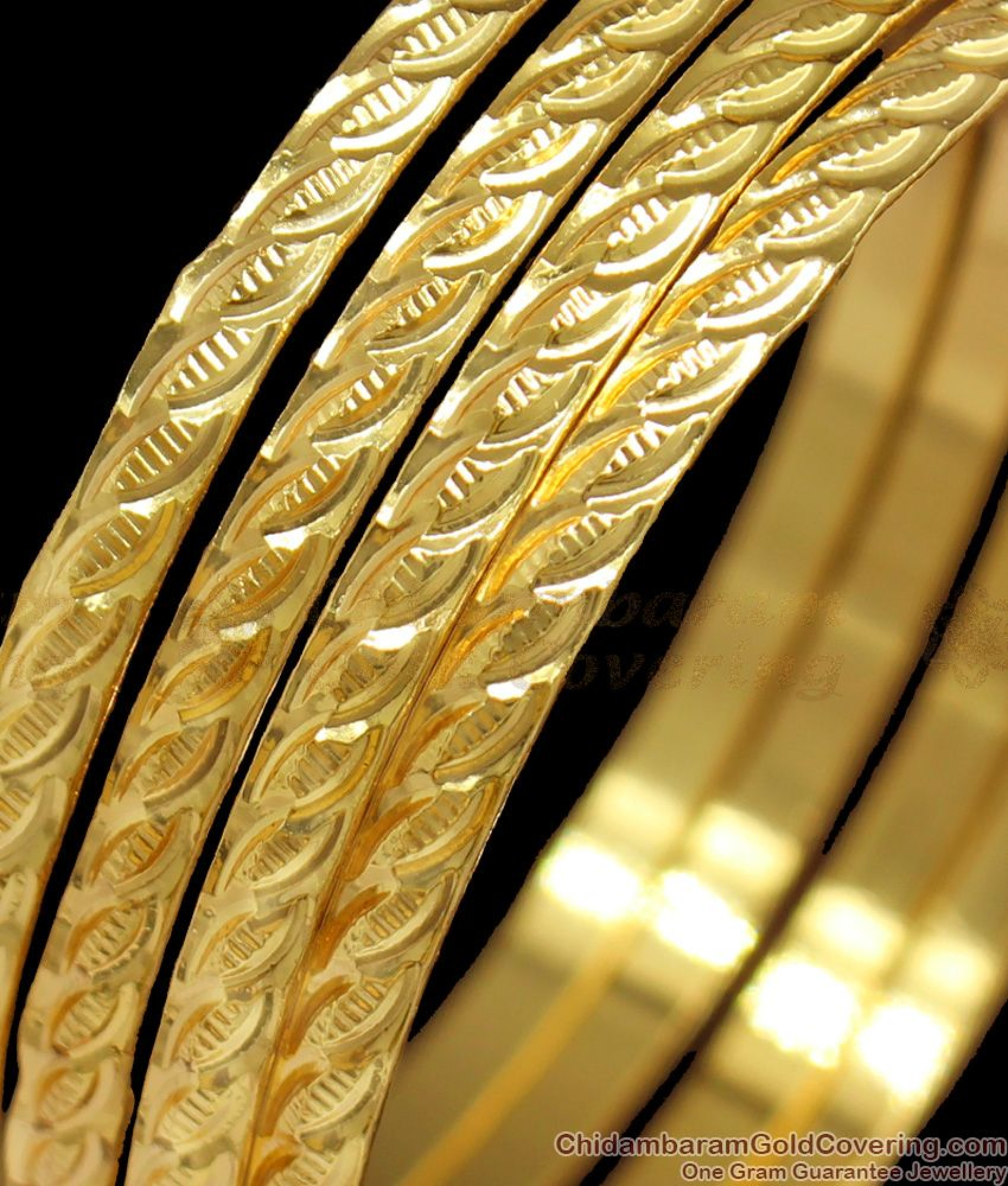 BR1200-2.6 Thin South Indian Model Gold Covering Bangles For Womens ...