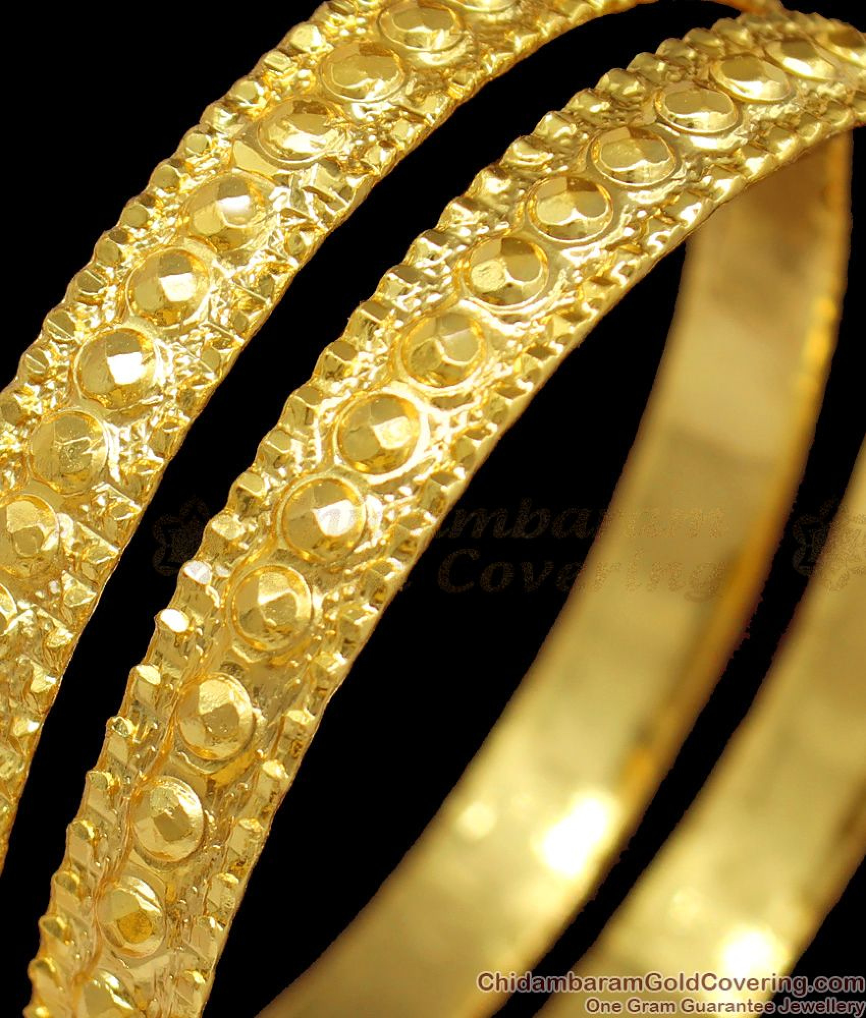 BR1204-2.6 Set Of Two Traditional One Gram Gold Bangles For Ladies ...