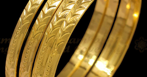 BR1222-2.10 Original One Gram Gold Plated Bangles With Trendy Design Online