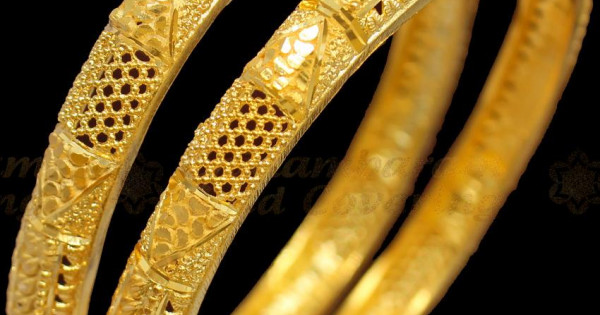 BR1237-2.6 Premium Real Gold Look Kerala Forming Bangles Collections ...