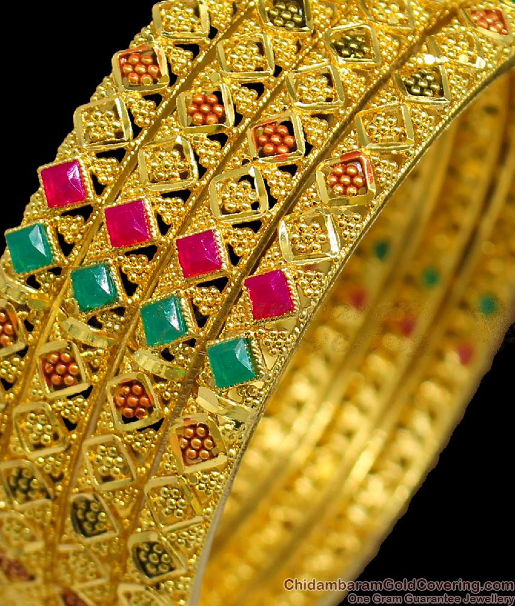 BR1254-2.4 Set Of Four Real Gold Forming Bangles Bridal Jewelry ...