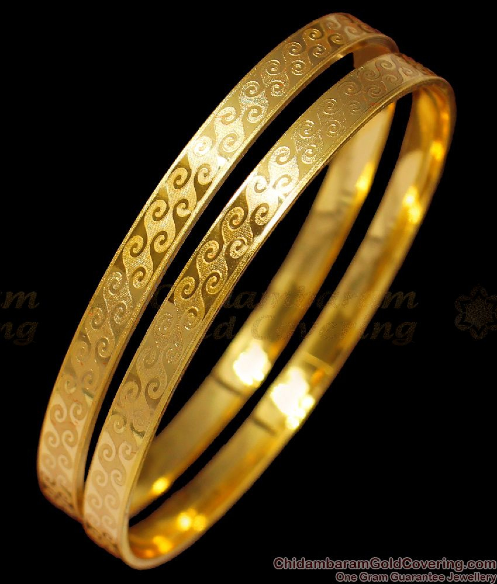 BR1293-2.10 Stunning One Gram Gold Bangle Designs For Ladies Online Store