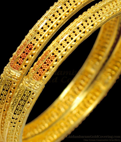 BR1159-2.6 Curvy Pattern Gold Inspired Forming Bangles Set Trendy Model