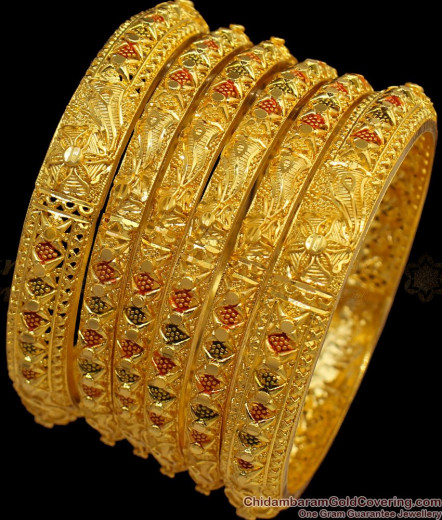 BR1536-2.6 New Arrival Real Gold Bangle Designs For Bridal Wear