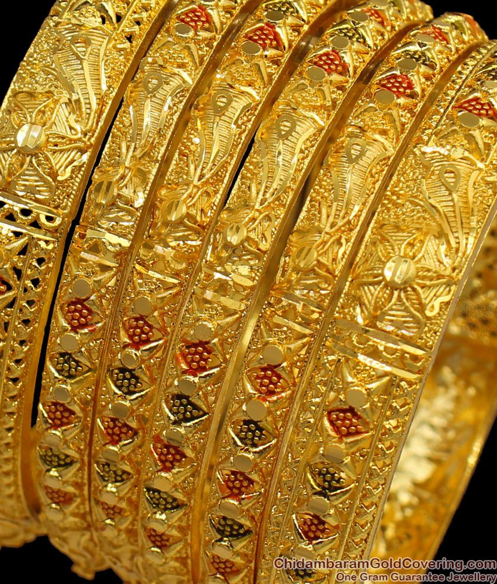 BR1413-2.4 Creative Design Real Gold Forming Full Bridal Set Bangles ...
