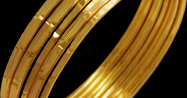 BR1419-2.4 Simple Design Set Of Eight Gold Plated Bangles Daily Wear ...