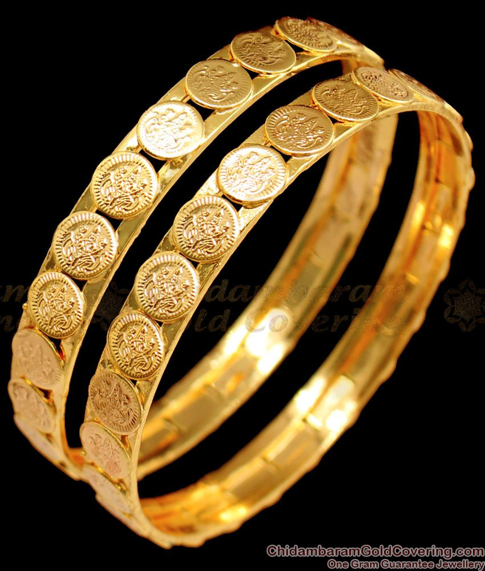 Buy 2.10 Size Set of Two Lakshmi Kasu Coin Bangles Buy Online