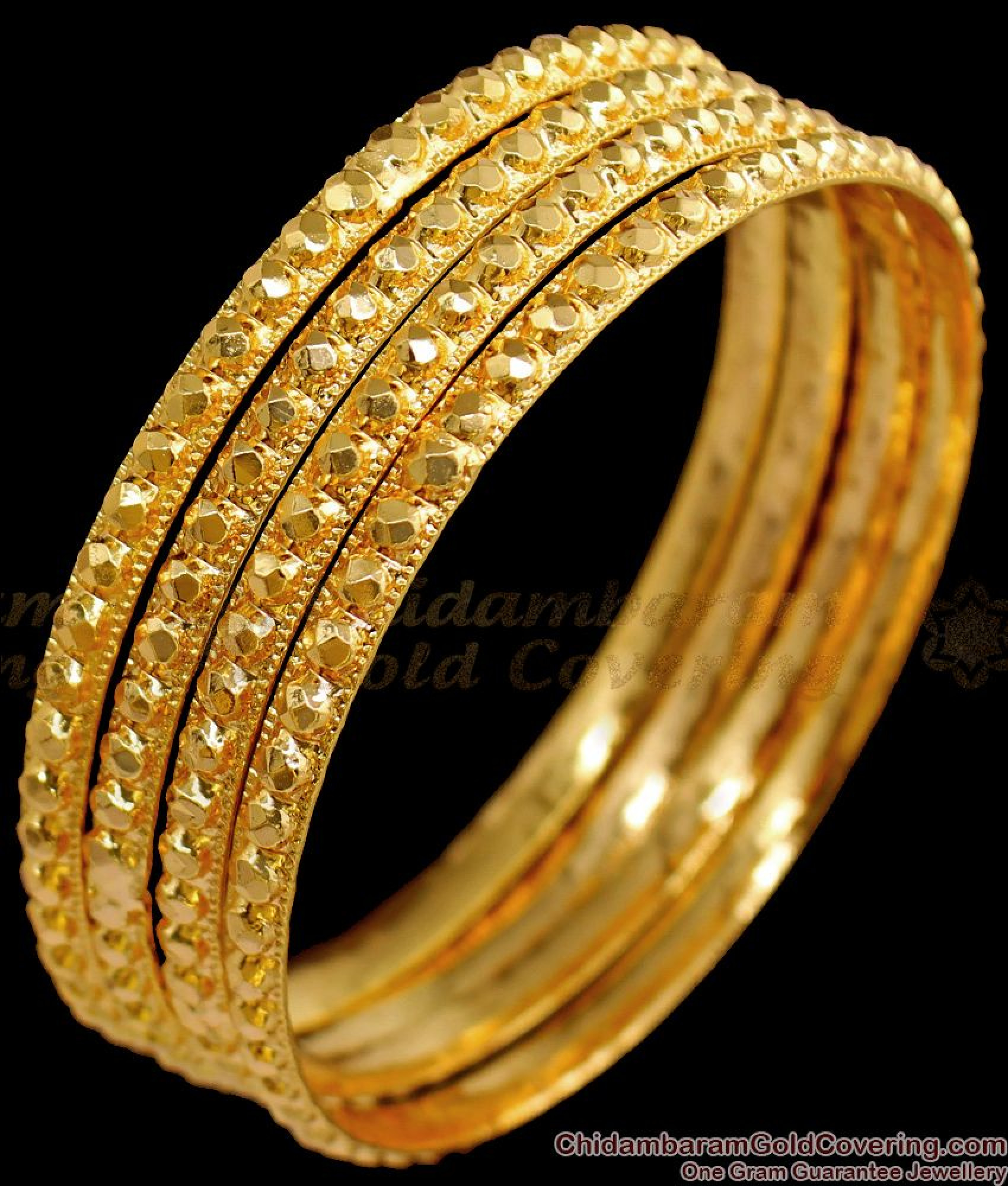 BR1481-2.8 Daily Wear Gold Bangles Muthu Design For Ladies South Indian ...