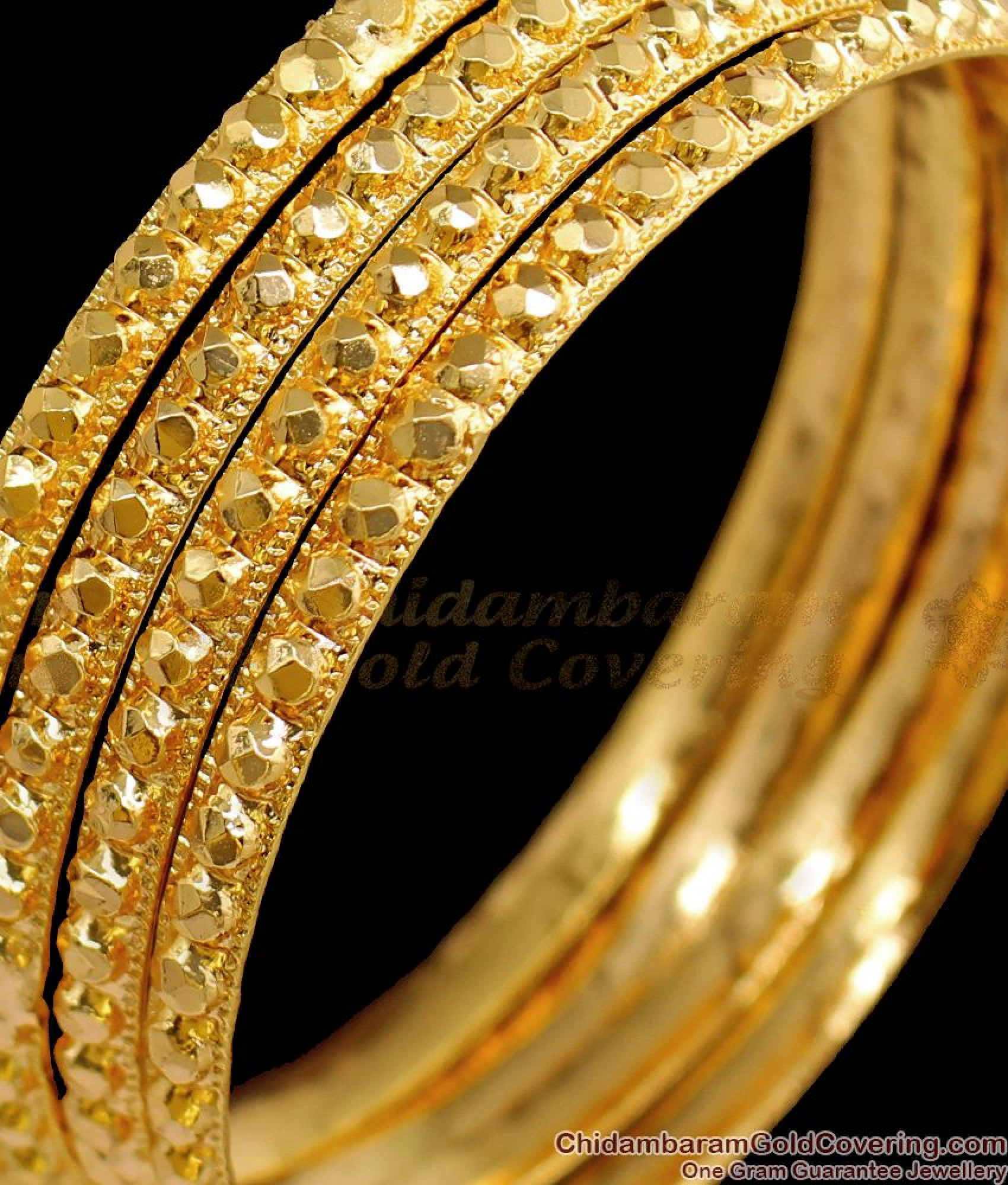 BR1481-2.8 Daily Wear Gold Bangles Muthu Design For Ladies South Indian ...