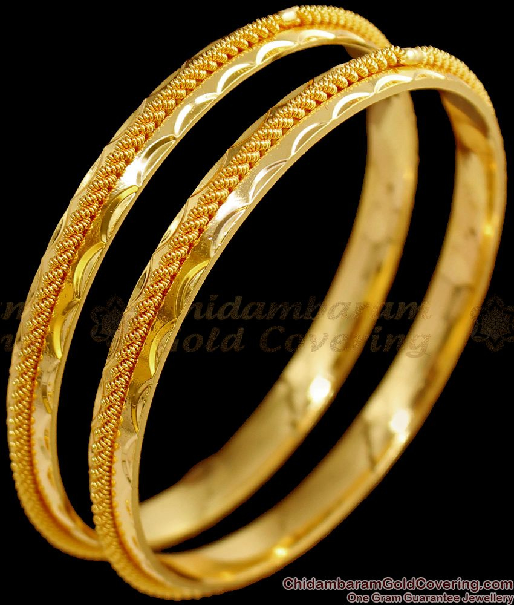 Buy 2.6 Size Daily Wear Modern Gold Bangle Collections One Gram Gold ...