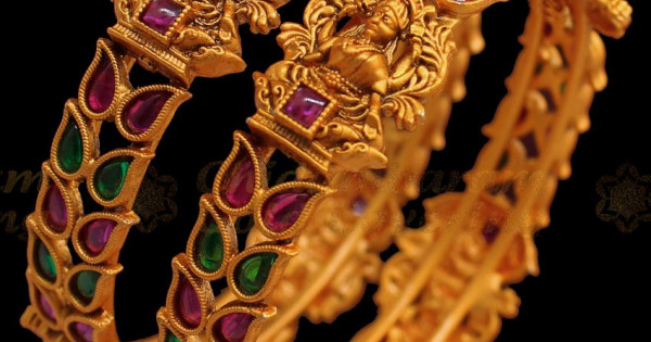 Buy Online Premium Antique Nagas Bangles Collection With Kemp Stone