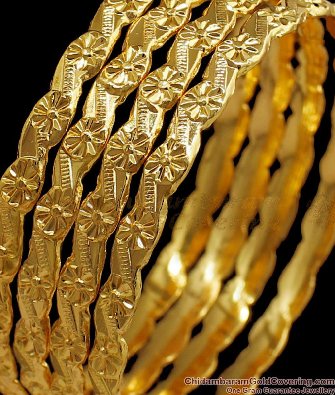 Gold Plated Bangles, Chidambaram Gold Covering Bangles