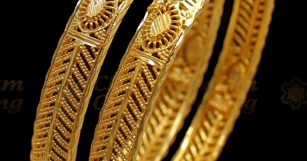 BR1568-2.6 Traditional One Gram Gold Bangles For Daily Wear