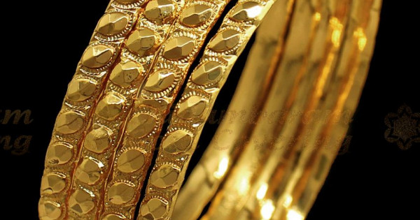 BR1586-24 Traditional One Gram Gold Bangles For Ladies