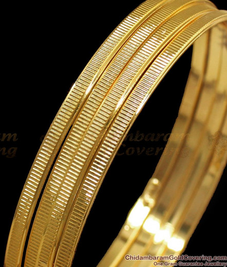 BR1596-2.6 Simple Gold Bangles For Daily Wear Gold Plated Jewelry