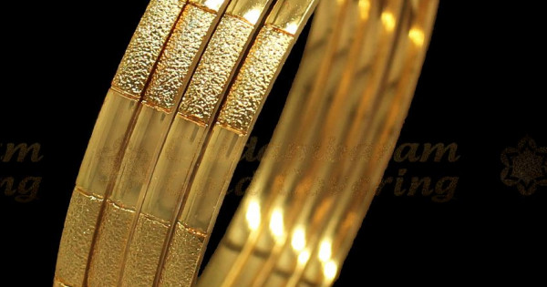 BR1674-2.4 Set of Four One Gram Gold Bangles For Daily Wear Collection