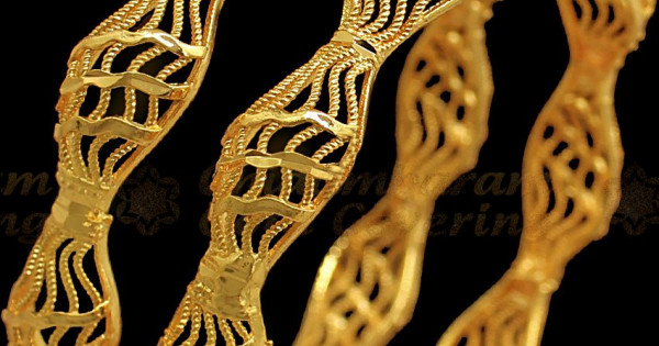 Buy Curvy Latest Design One Gram Gold Bangles For Daily Wear Collection