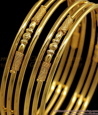 BR1818-2.10 Trendy Slim Curved Gold Neli Bangles Shop Online
