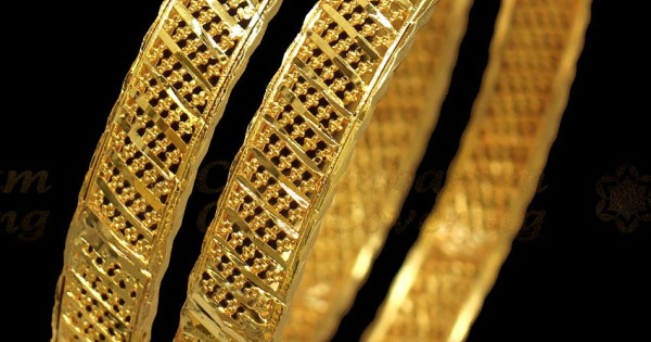 BR1776-2.8 One Gram Gold Bangle Collections Classy Net Design