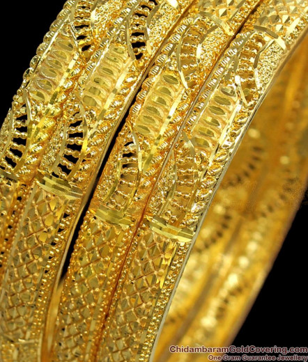 Two Gram Gold Bangles, Plain Bangles and Enamel Meenakari Bangle ...