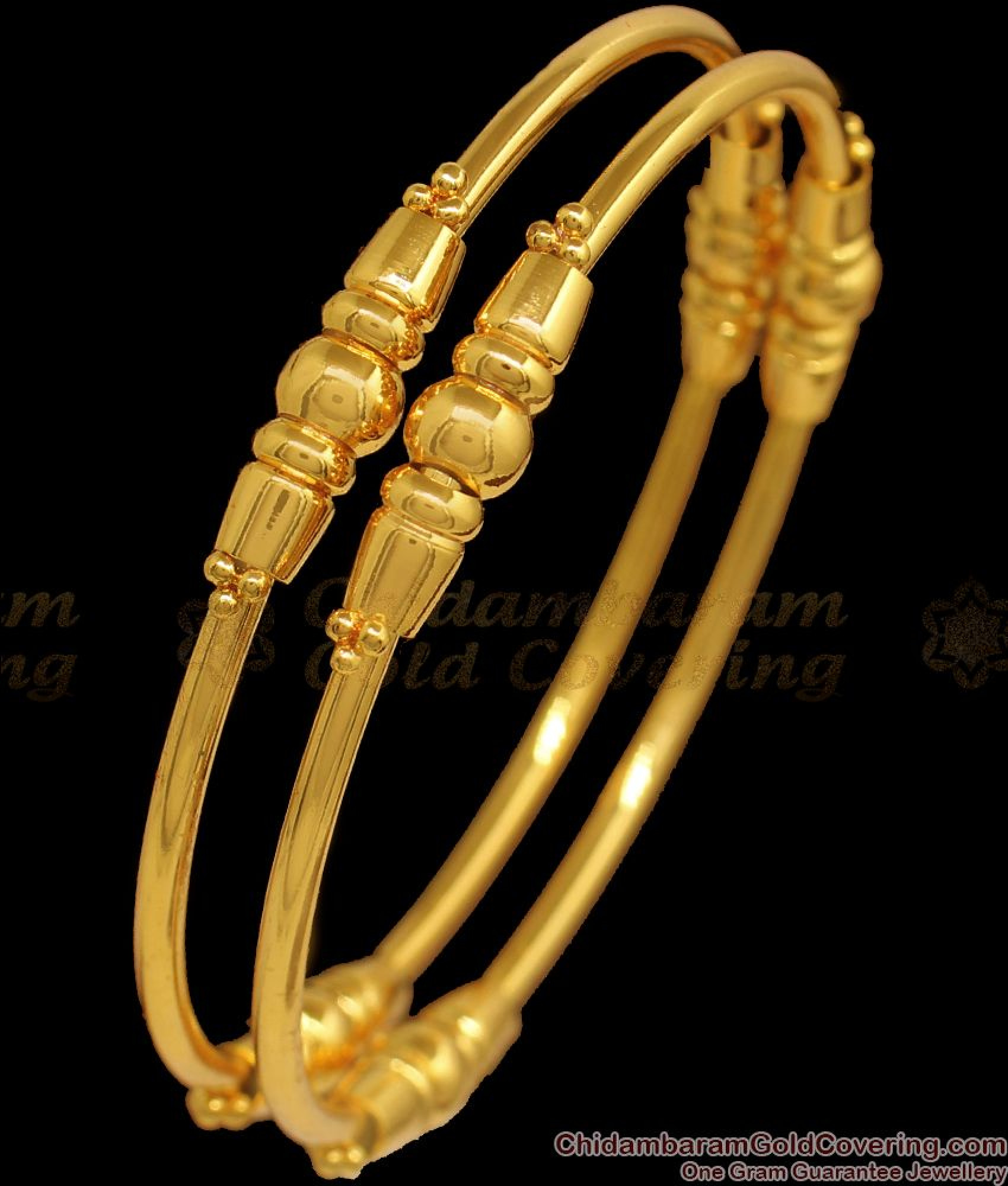 BR1833-2.4 Classy One Gram Gold Plain Bangles Daily Wear