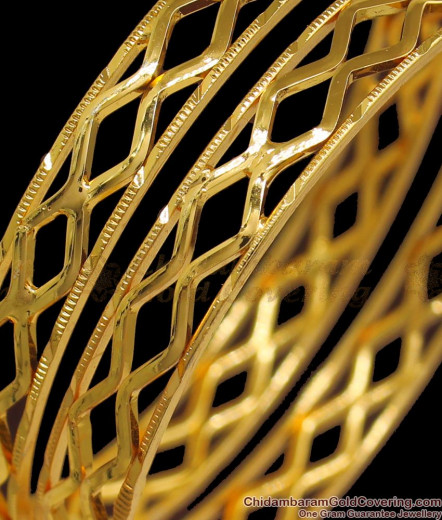 Gold Plated Plain Design Bangles, Chidambaram Gold Covering Regular ...
