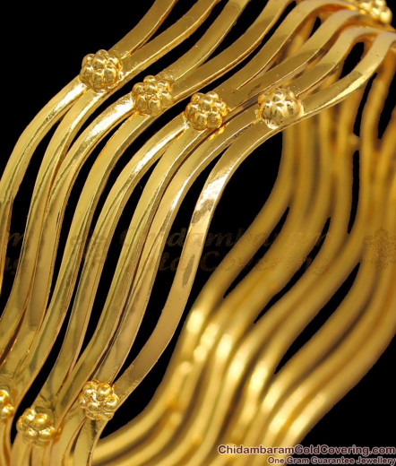 Gold Plated Plain Design Bangles, Chidambaram Gold Covering Regular ...