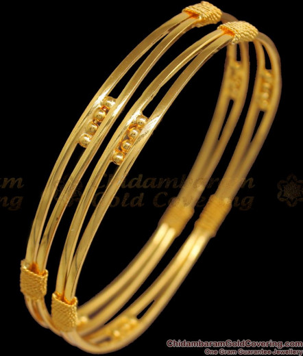 Gold Plated Plain Design Bangles, Chidambaram Gold Covering Regular ...
