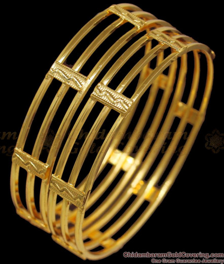 BR1016-2.4 Size Plain kappu Design Gold Bangles For Daily Use