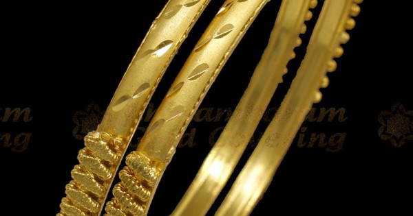 BR1903-2.10 Size Latest Calcutta Gold Forming Bangles Floral Design ...