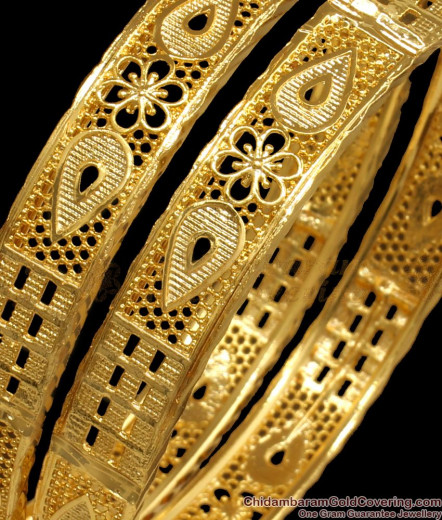 Gold Plated Plain Design Bangles, Chidambaram Gold Covering Regular ...