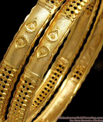 Gold Plated Plain Design Bangles, Chidambaram Gold Covering Regular ...